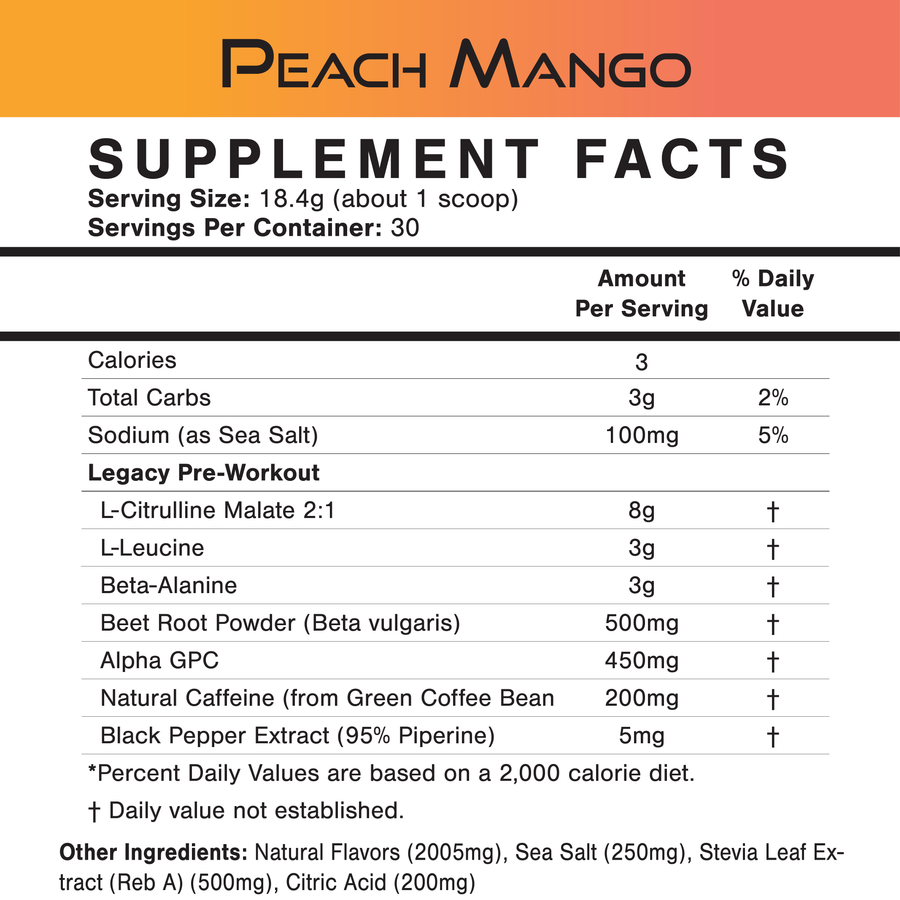 Legacy Pre-Workout | 30 Servings | Natural Energy – Legacy Performance